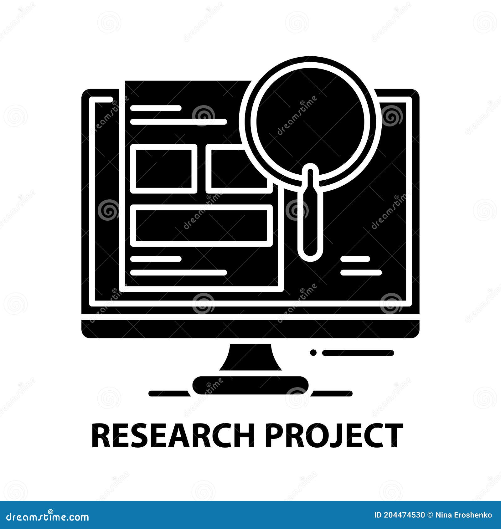 Research Project Icon, Black Vector Sign with Editable Strokes, Concept ...