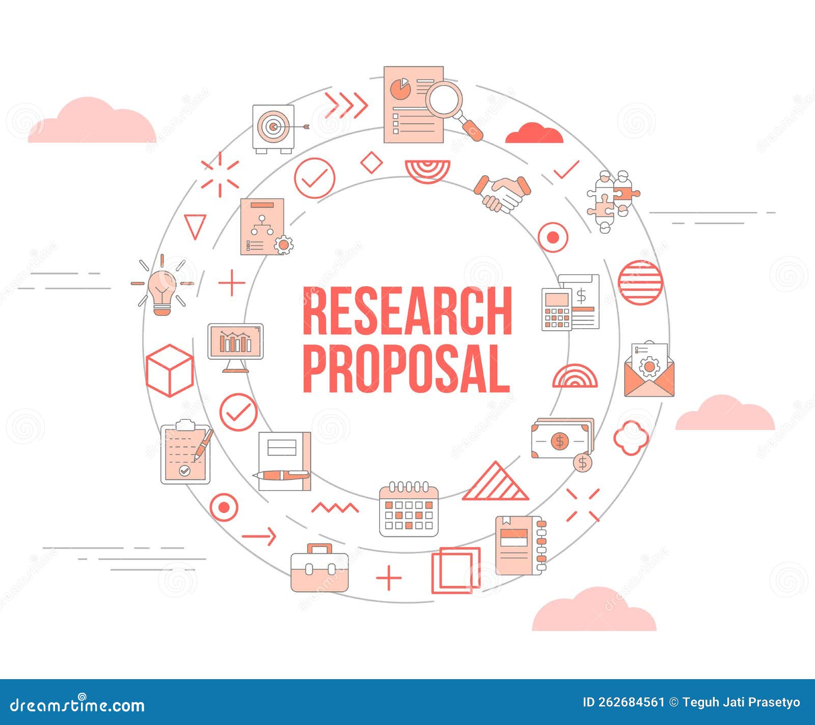 Research Proposal Concept with Icon Set Template Banner and Circle ...