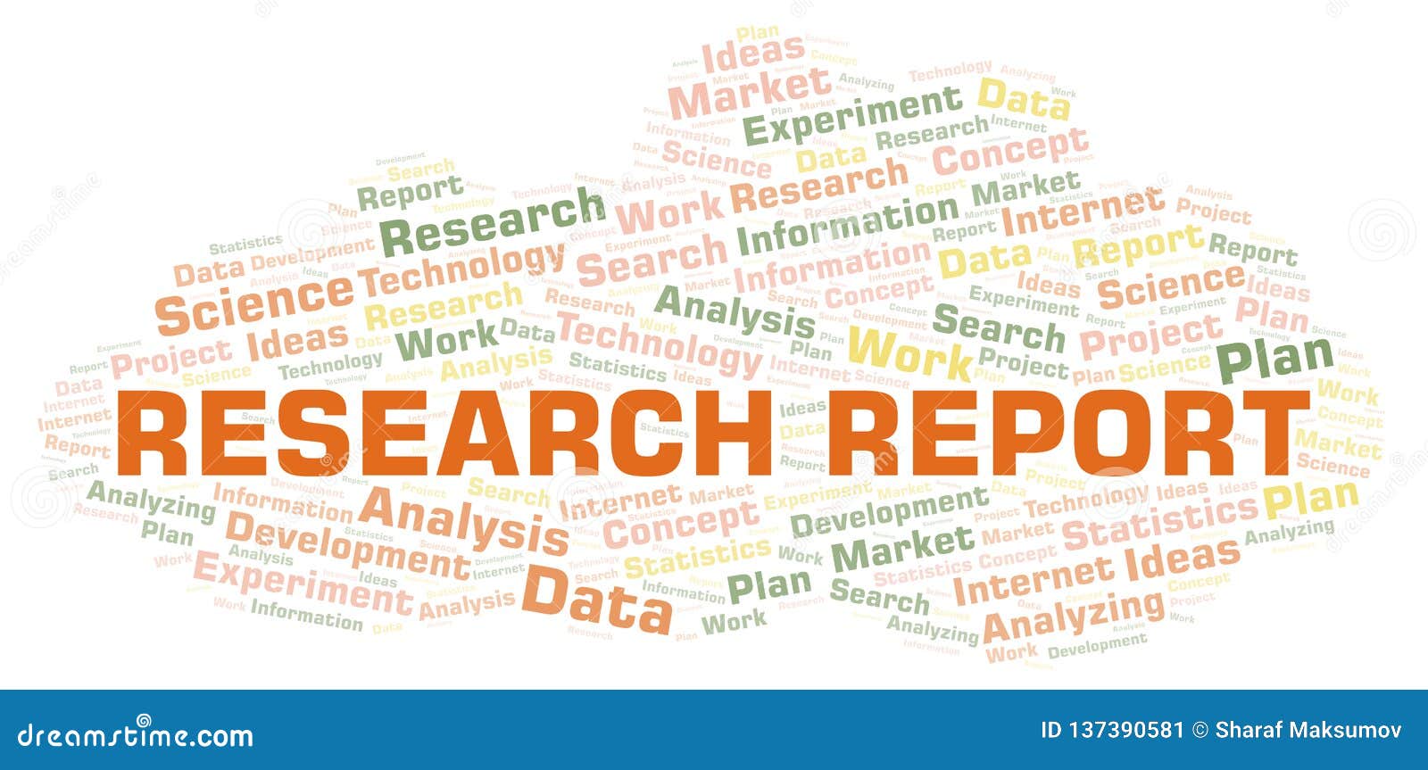 Research Report word cloud stock illustration. Illustration of print ...