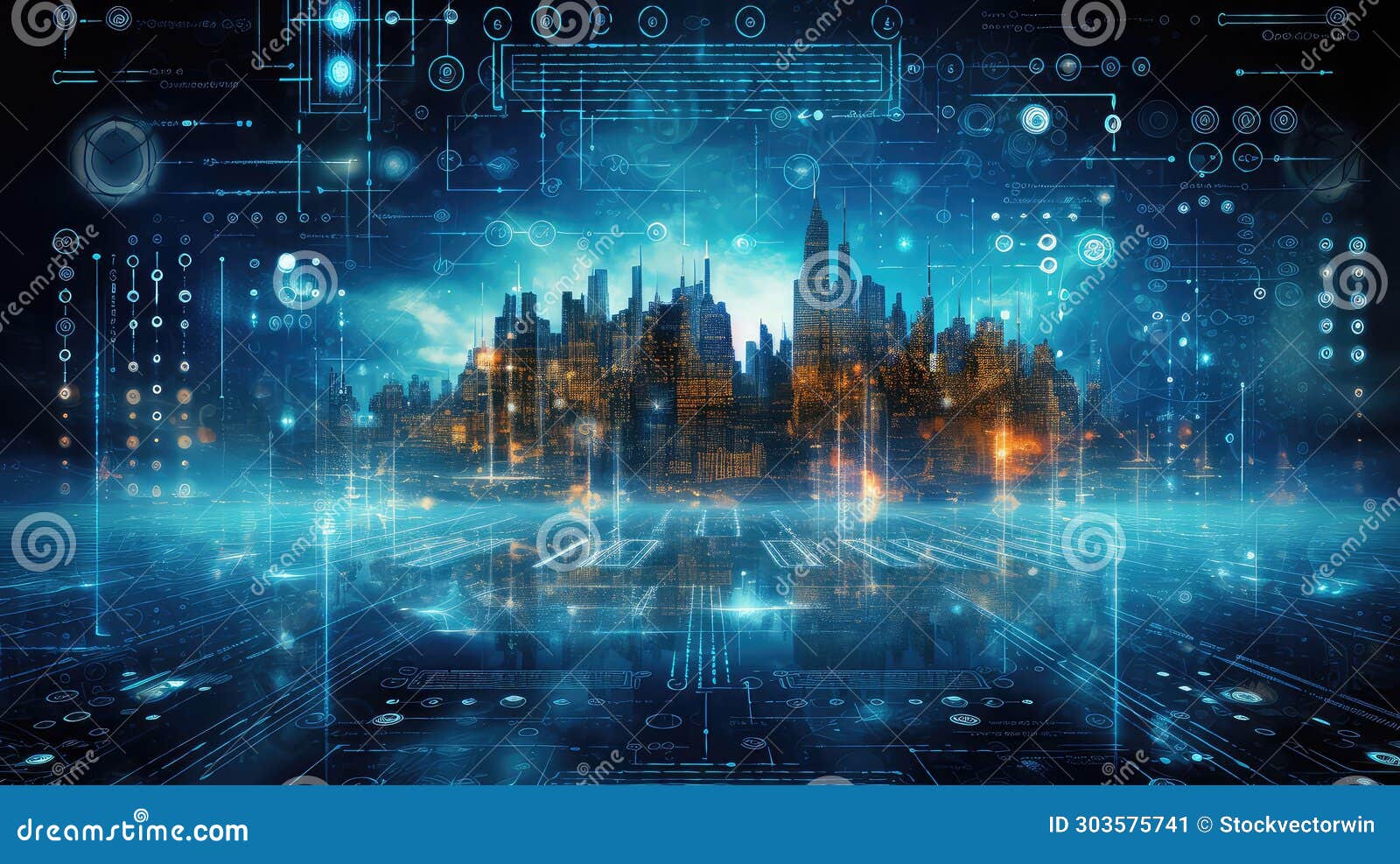 Research Science Digital Background Stock Illustration - Illustration ...