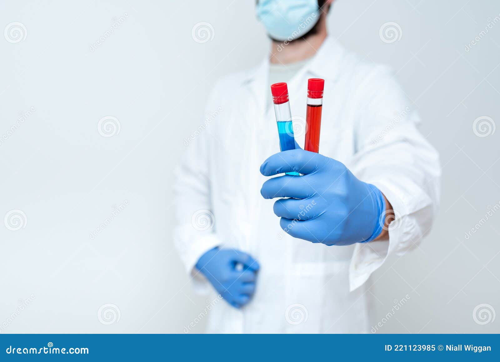 Research Scientist Comparing Different Samples, Doctor Displaying Cure ...