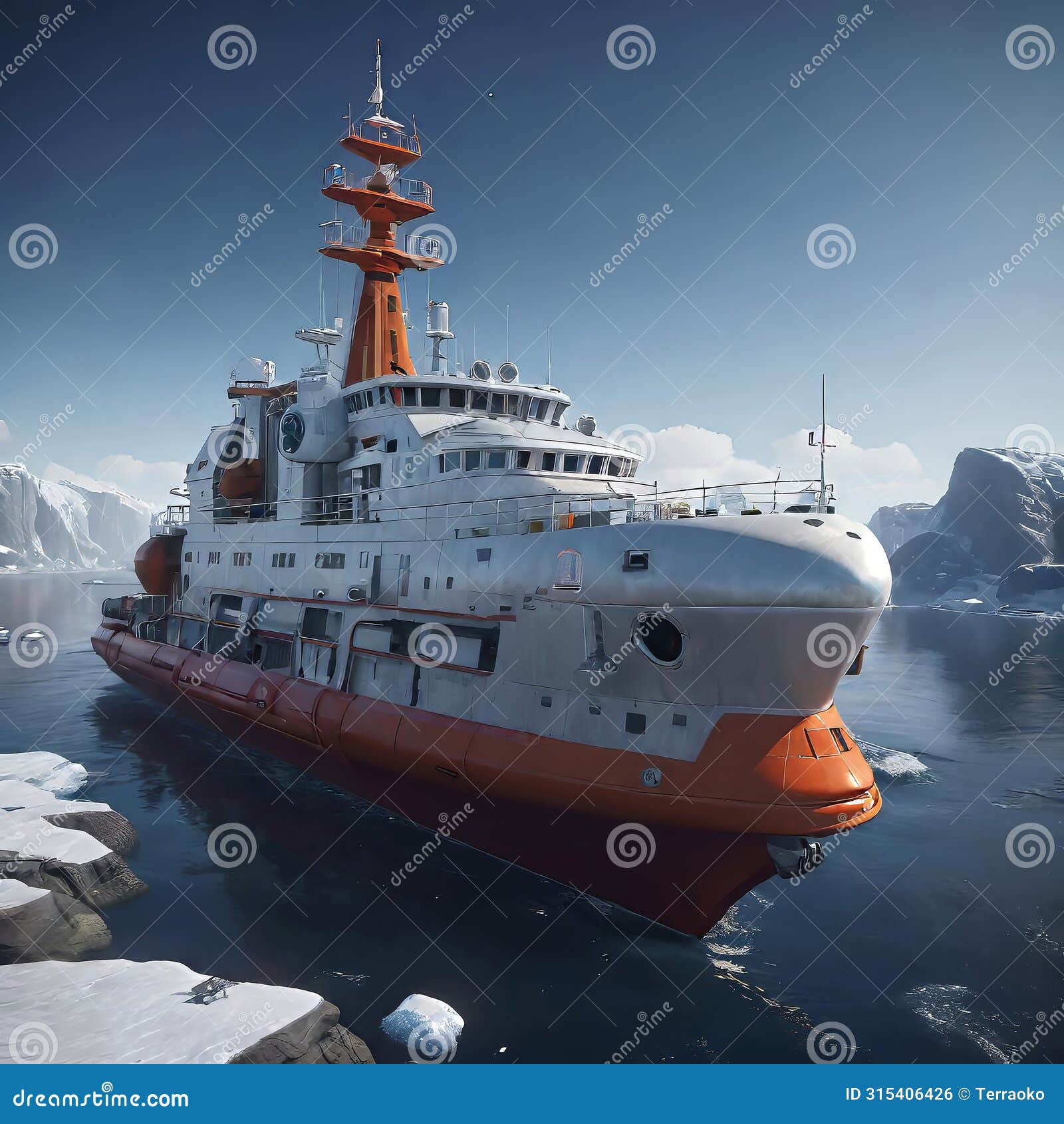 Research Ship Explores, a Huge Ship with Scientific Instruments, a ...