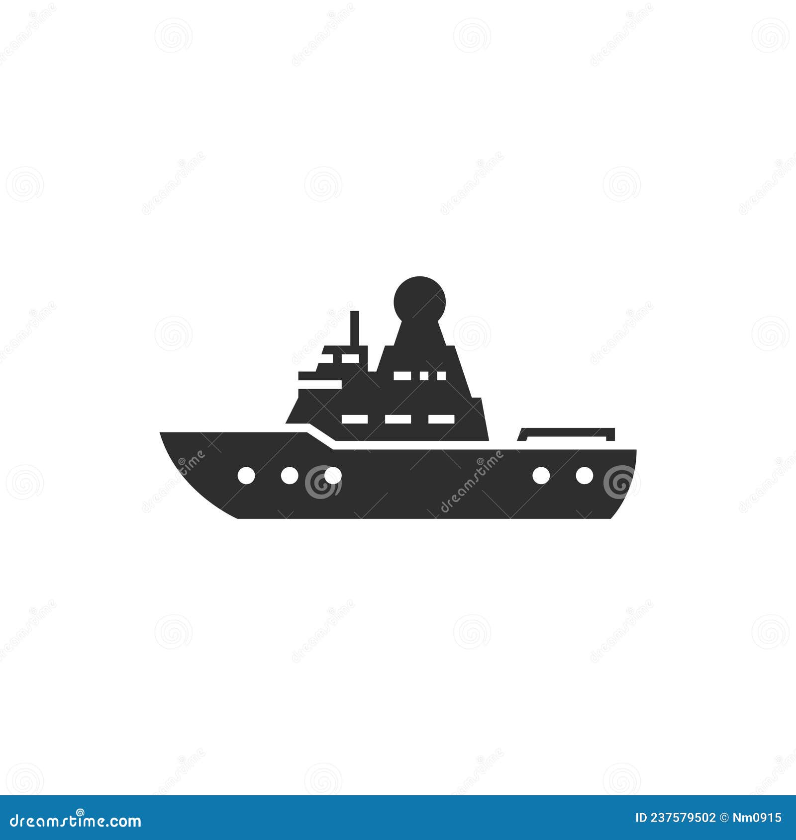 Research Ship Icon. Scientific and Oceanographic Research Vessel Stock ...