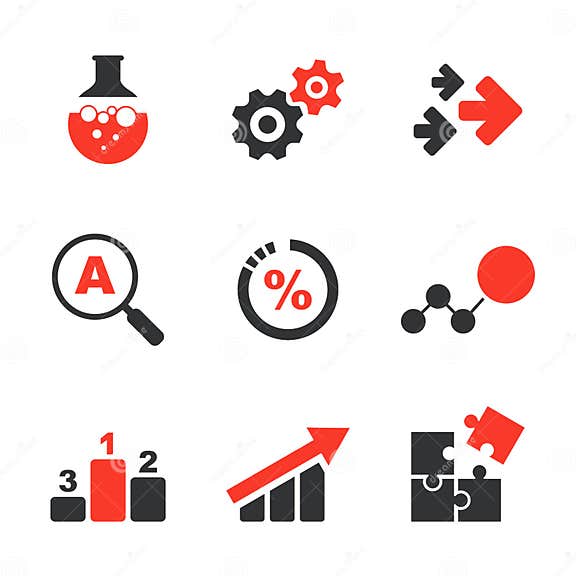 Research Simple Vector Icon Set Stock Vector - Illustration of ...