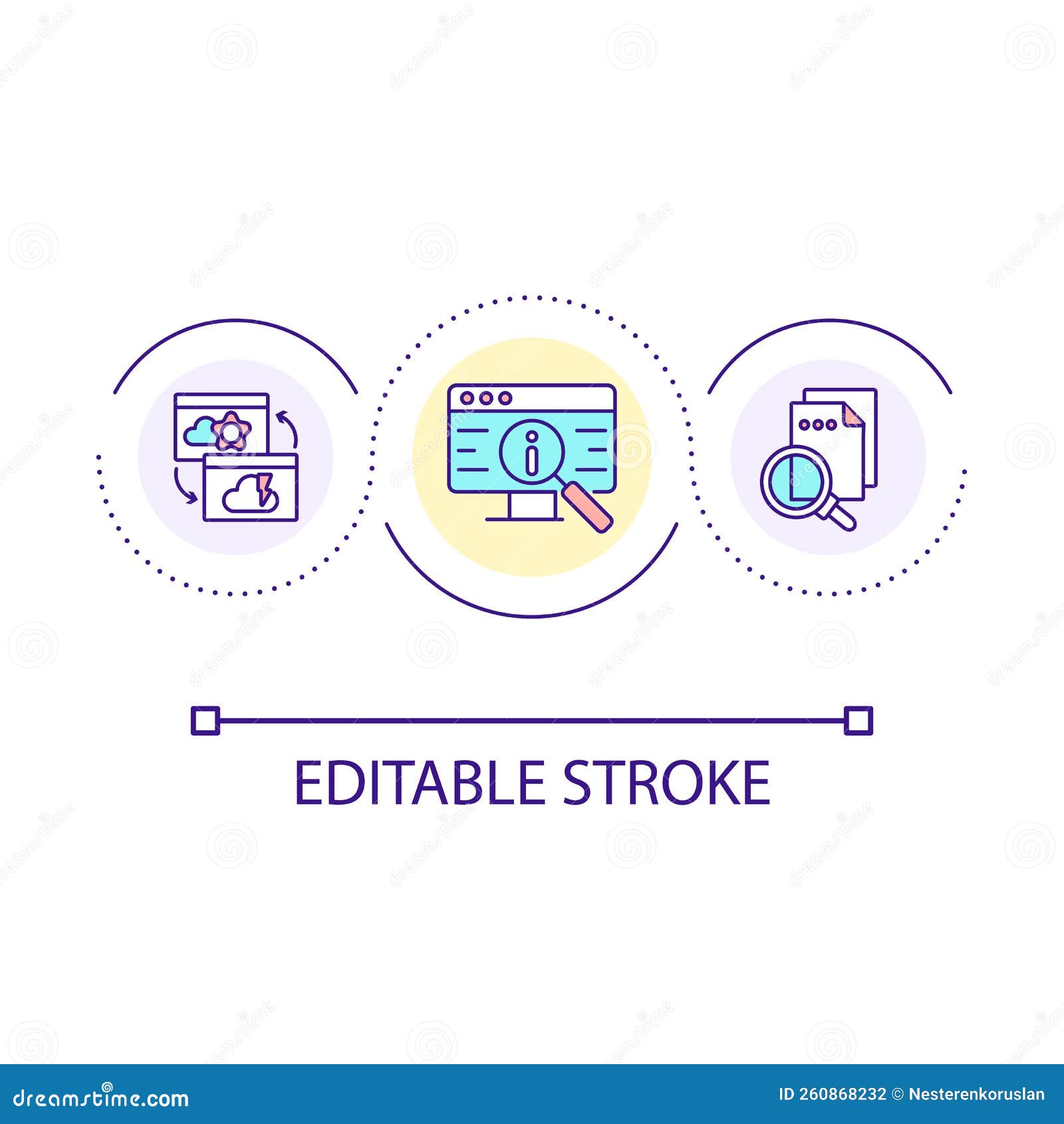 Research Sources Loop Concept Icon Stock Vector - Illustration of ...