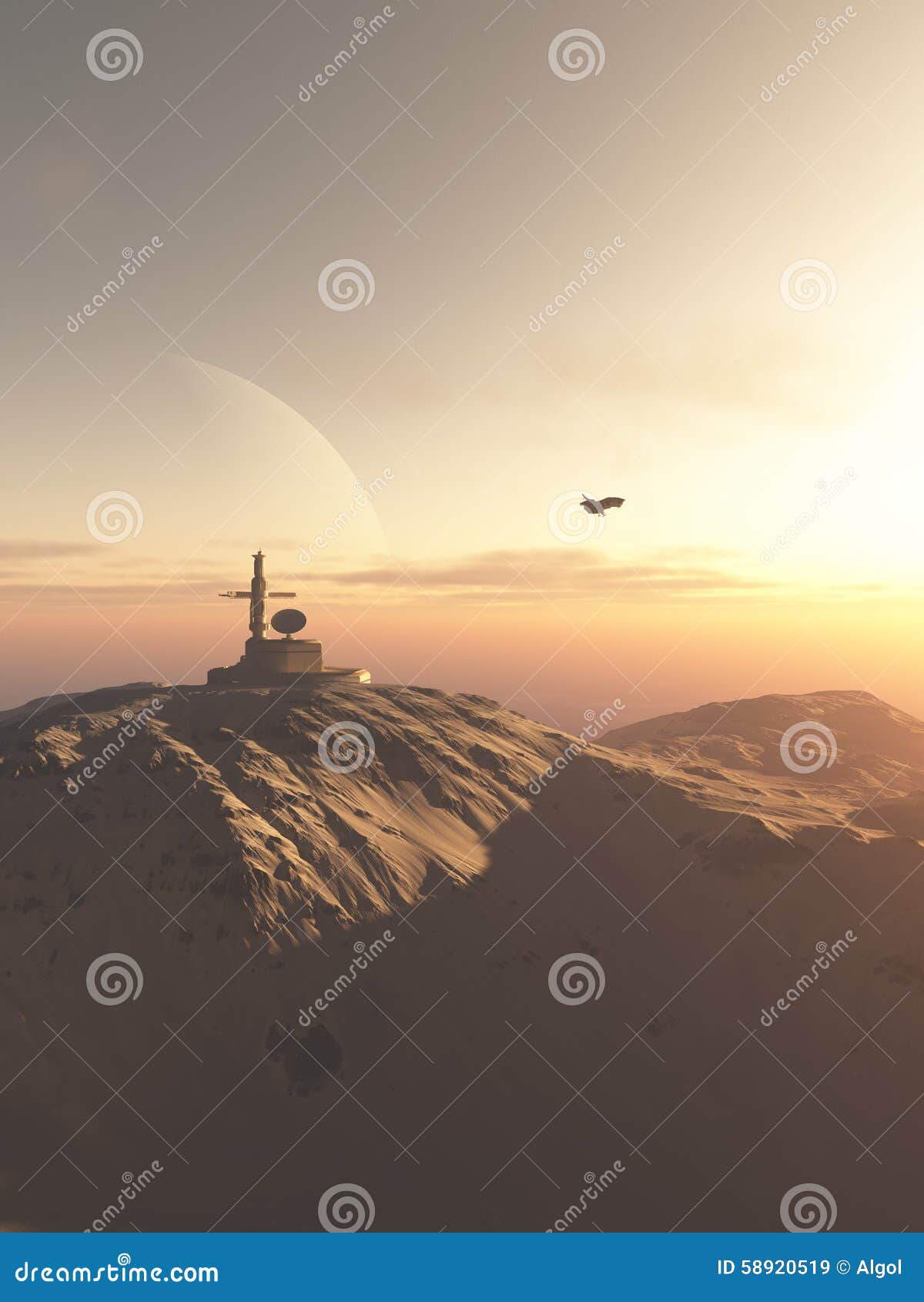 Research Station Outpost on a Desert Planet Stock Illustration ... Research Station Outpost on a Desert Planet Stock Illustration ...