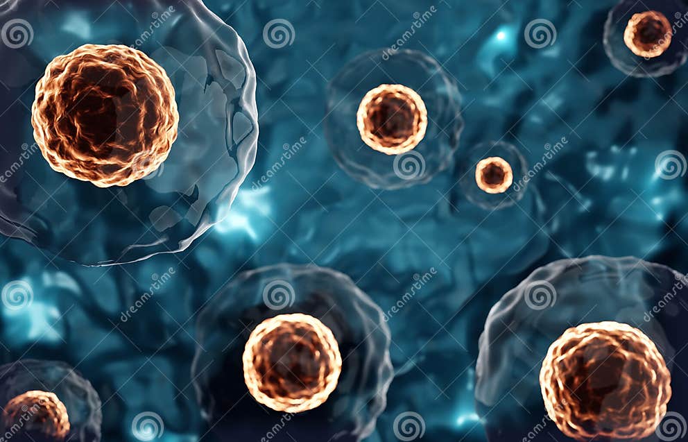 Research of Stem Cells. Stem Cells Under a Microscope Stock Image ...