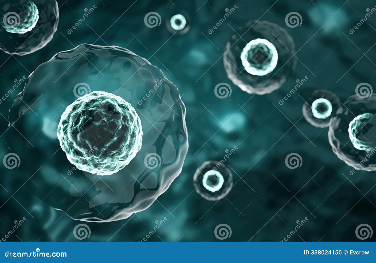 Research of Stem Cells. Stem Cells Under a Microscope Stock Photo ...