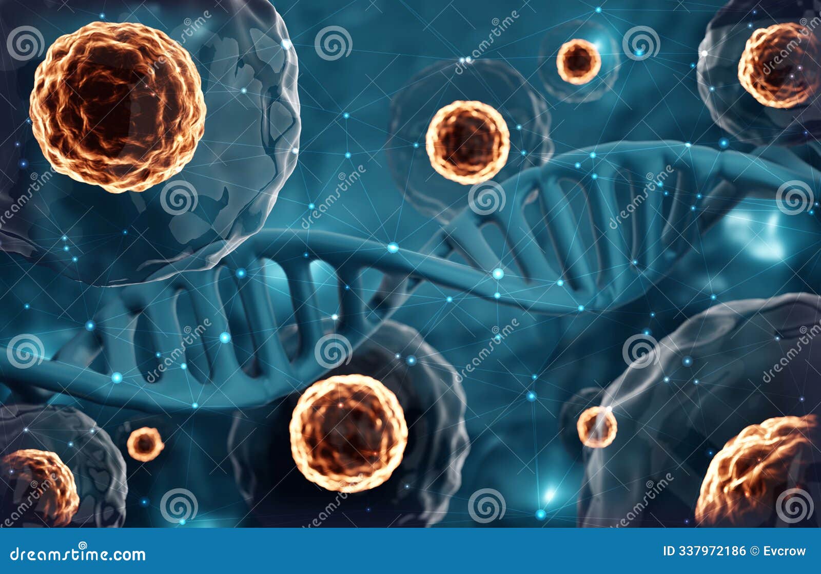 Research of Stem Cells. Stem Cells Under a Microscope. Cellular Therapy ...