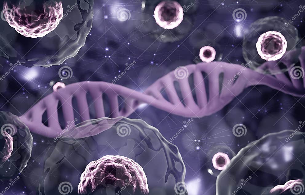 Research of Stem Cells. Stem Cells Under a Microscope. Cellular Therapy ...