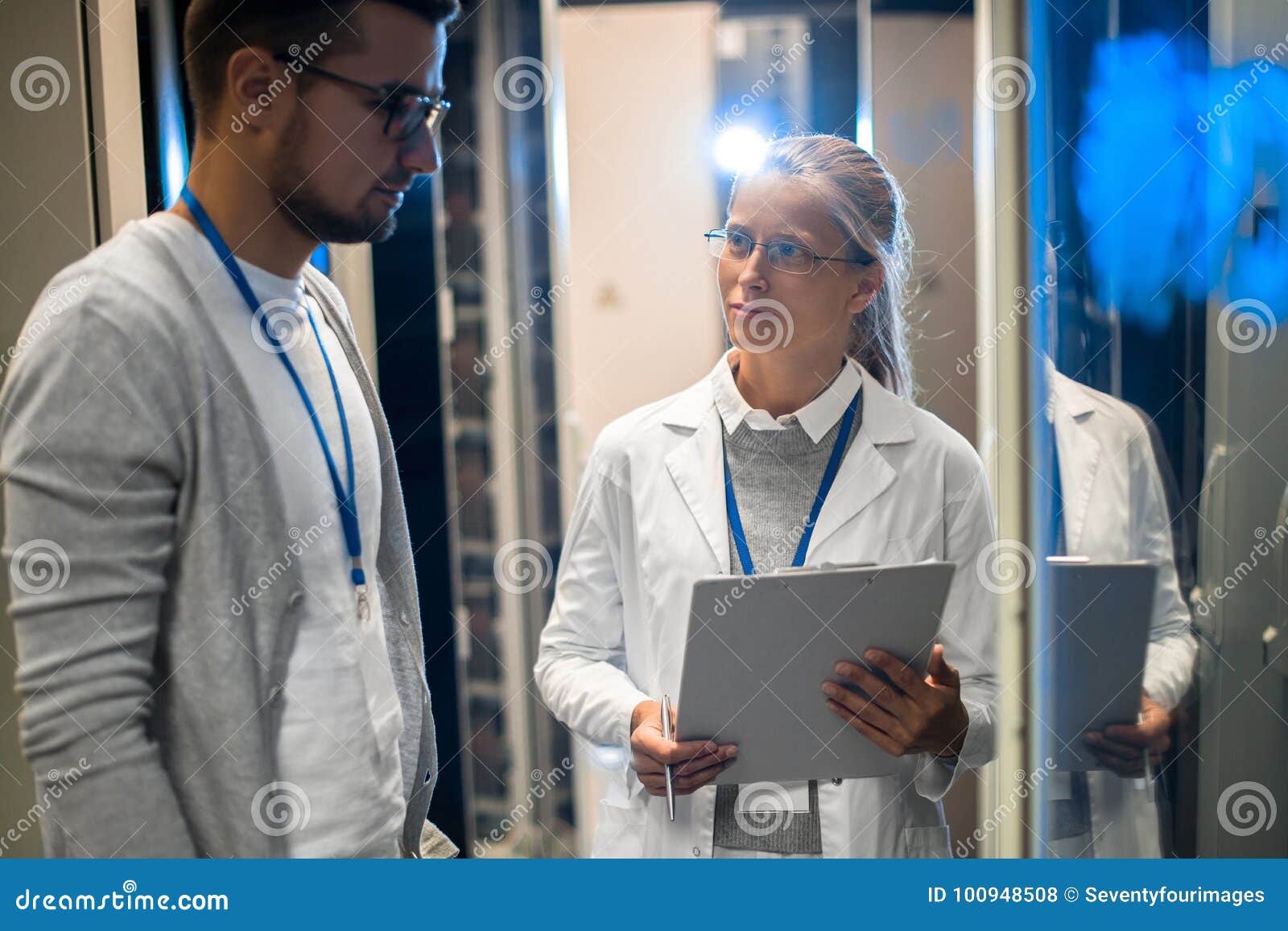 Research Team Working with Supercomputer Stock Photo - Image of ...