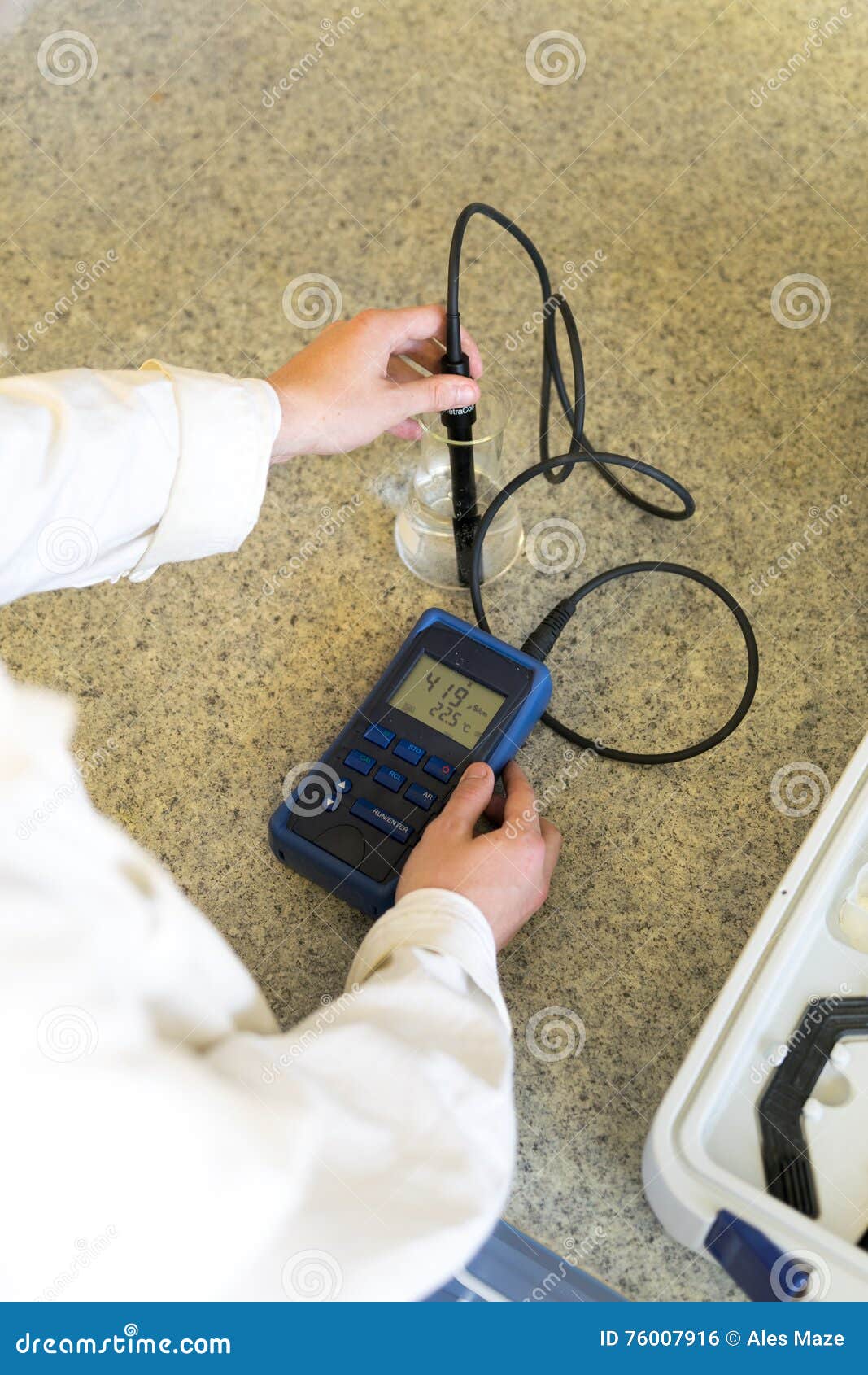 Research Testing the Water Quality Stock Photo - Image of meter, bottle ...