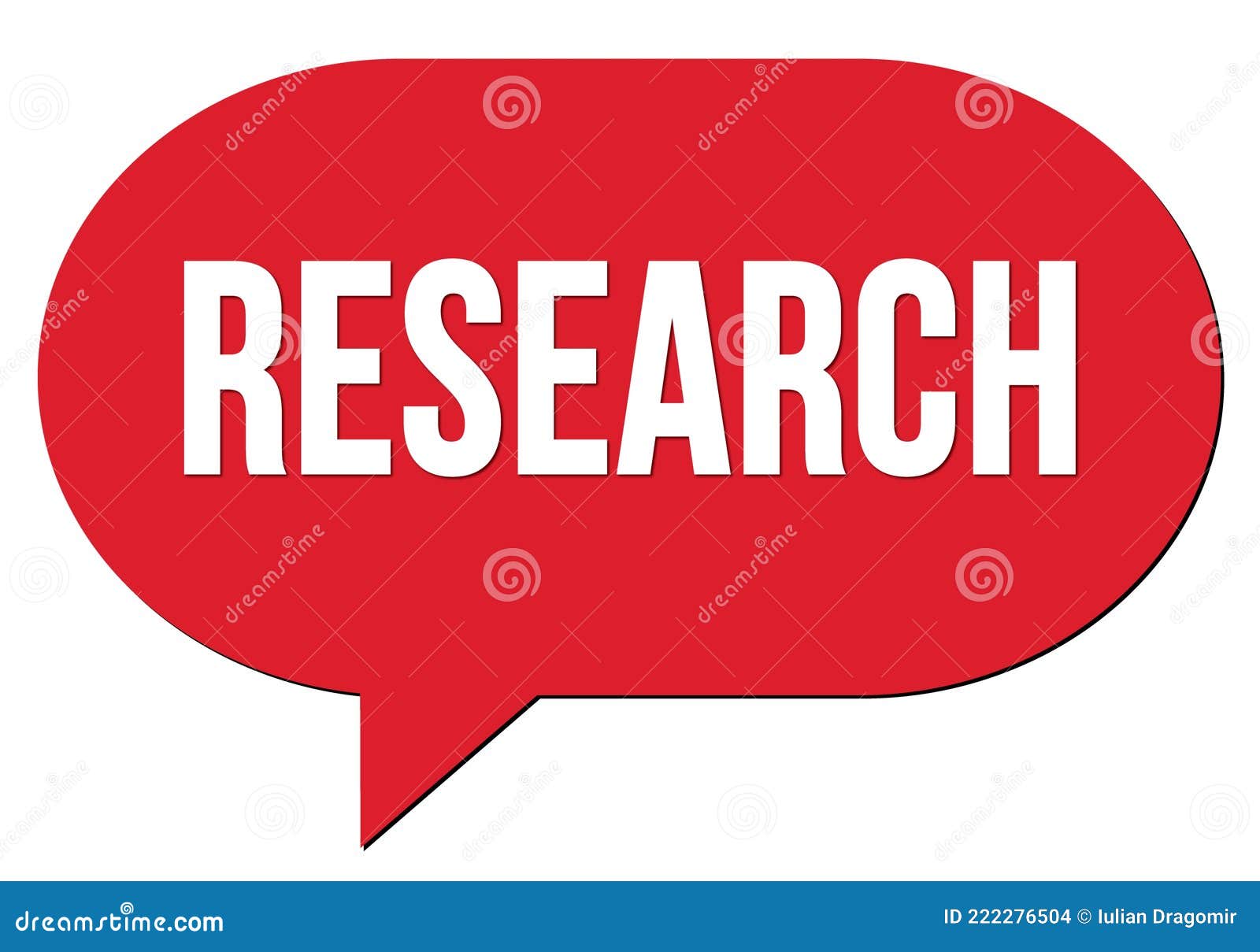 RESEARCH Text Written in a Red Speech Bubble Stock Illustration ...