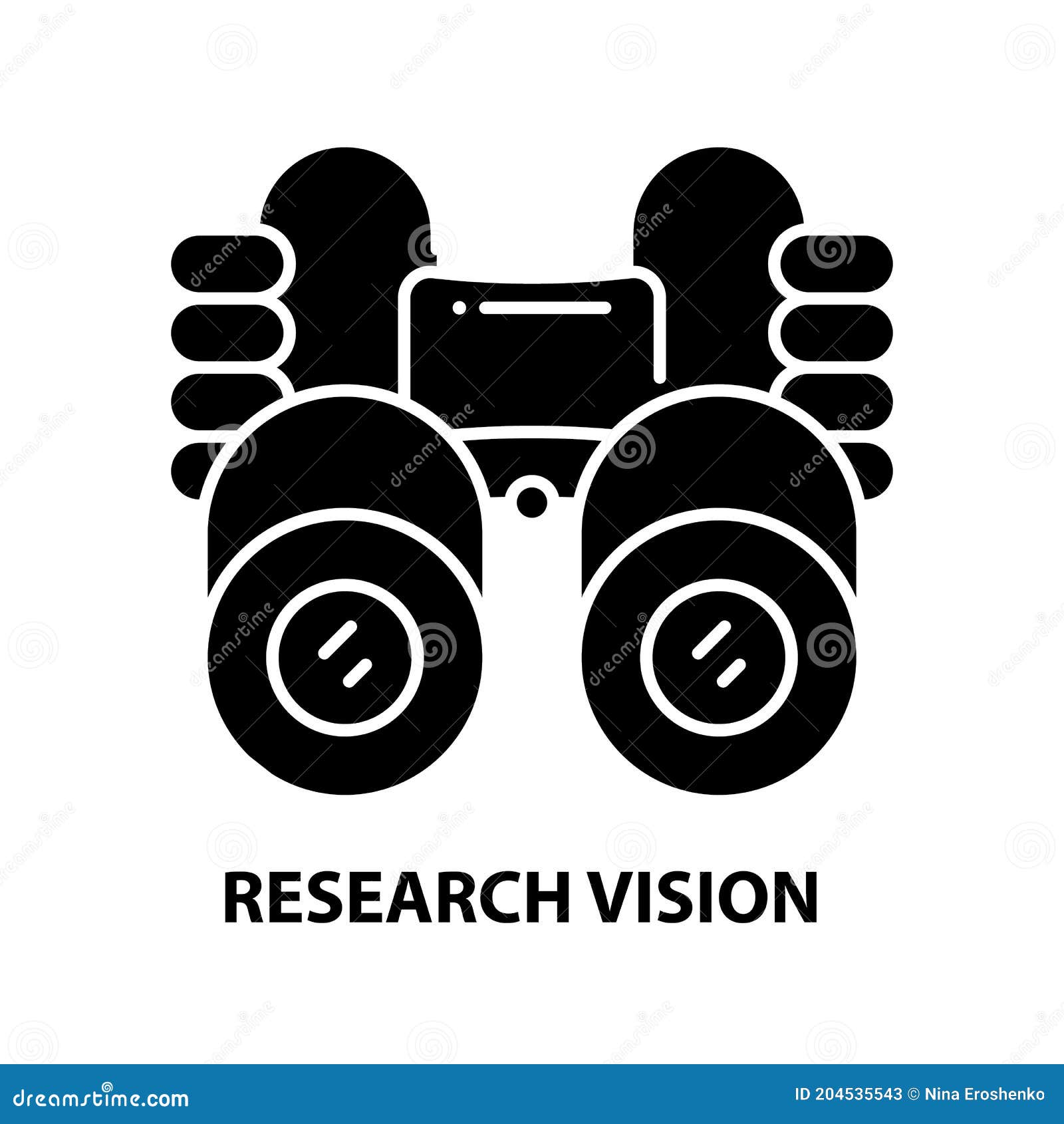 Research Vision Icon, Black Vector Sign with Editable Strokes, Concept ...
