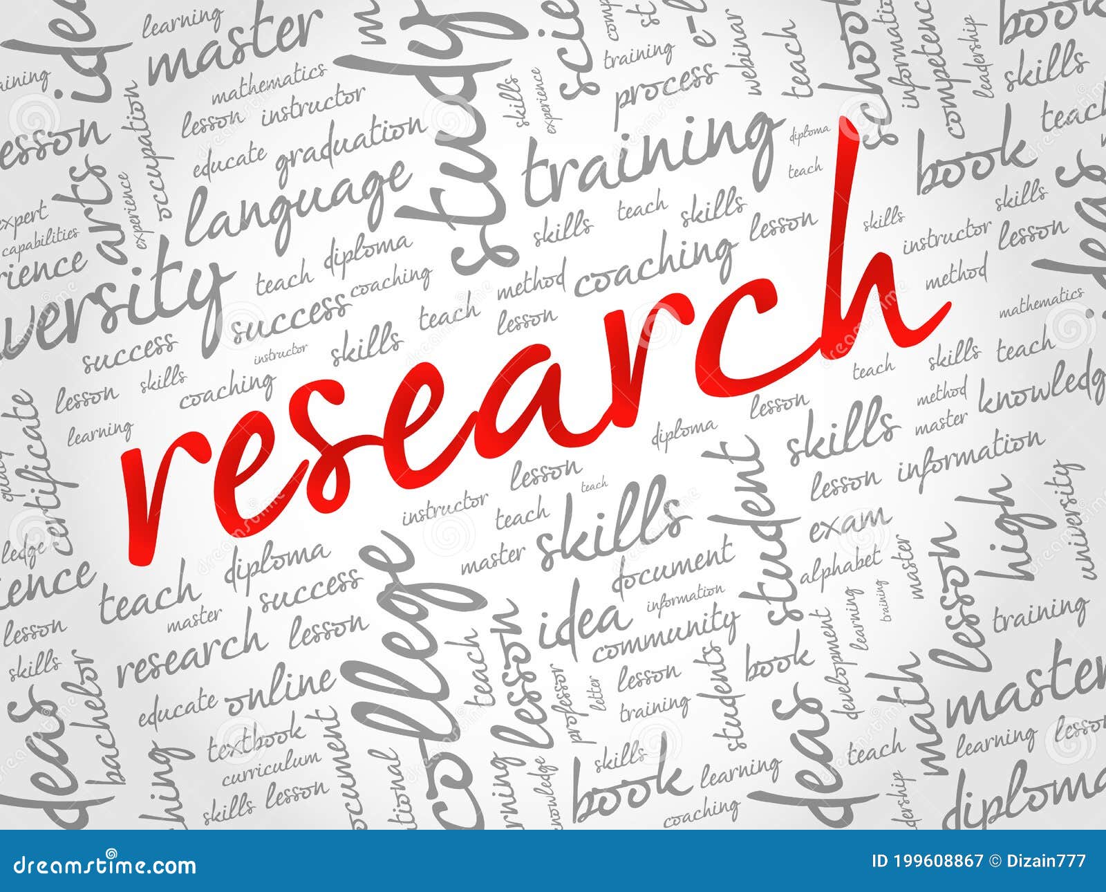 Research Word Cloud Collage Stock Illustration - Illustration of ...