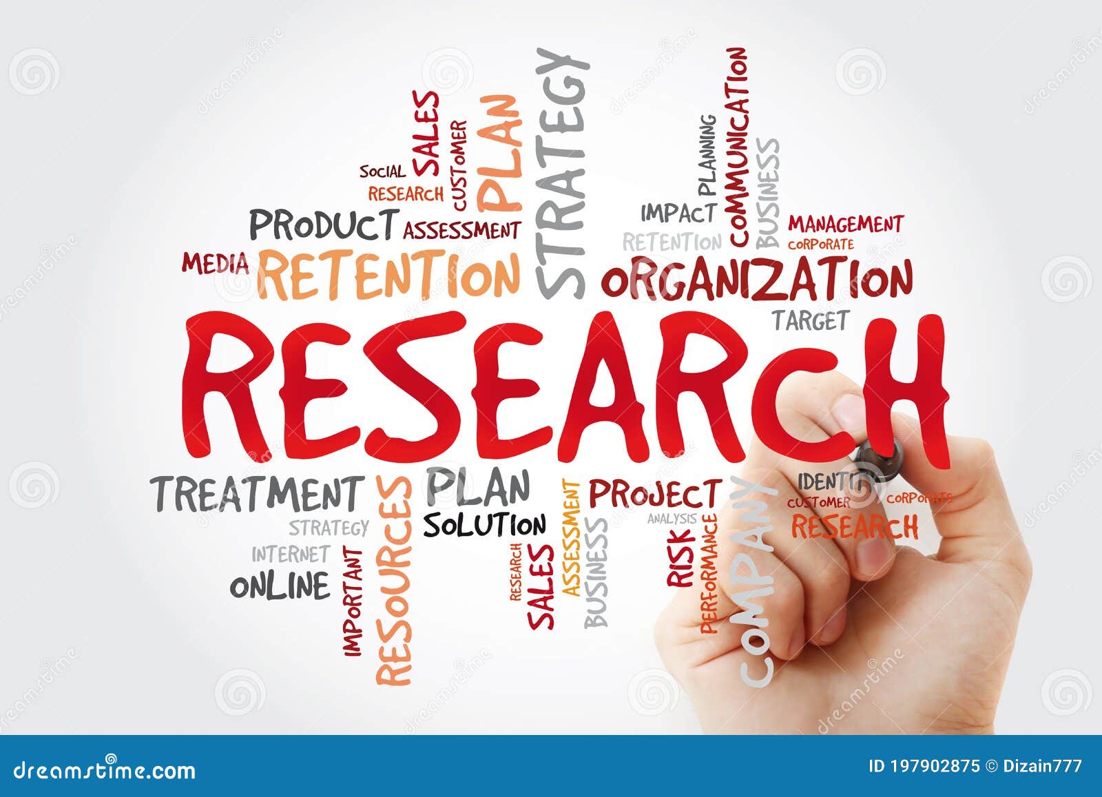 Research Word Cloud Collage With Marker Business Concept Background