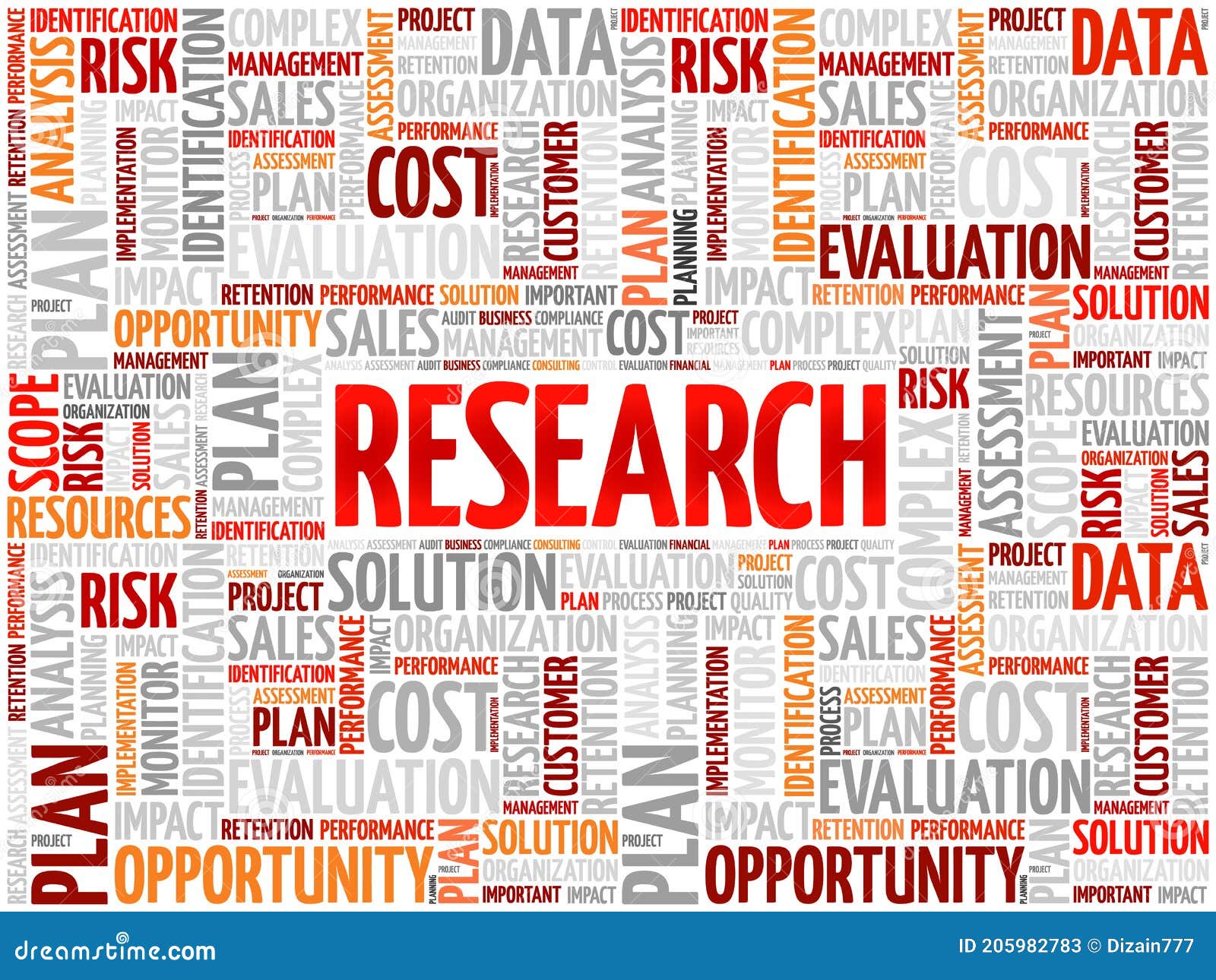 Research word cloud stock illustration. Illustration of advertising ...