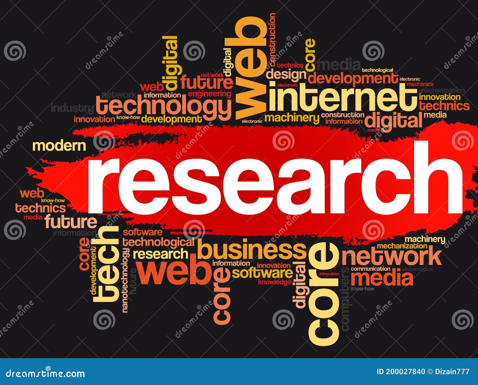 Research word cloud stock illustration. Illustration of concept - 200027840