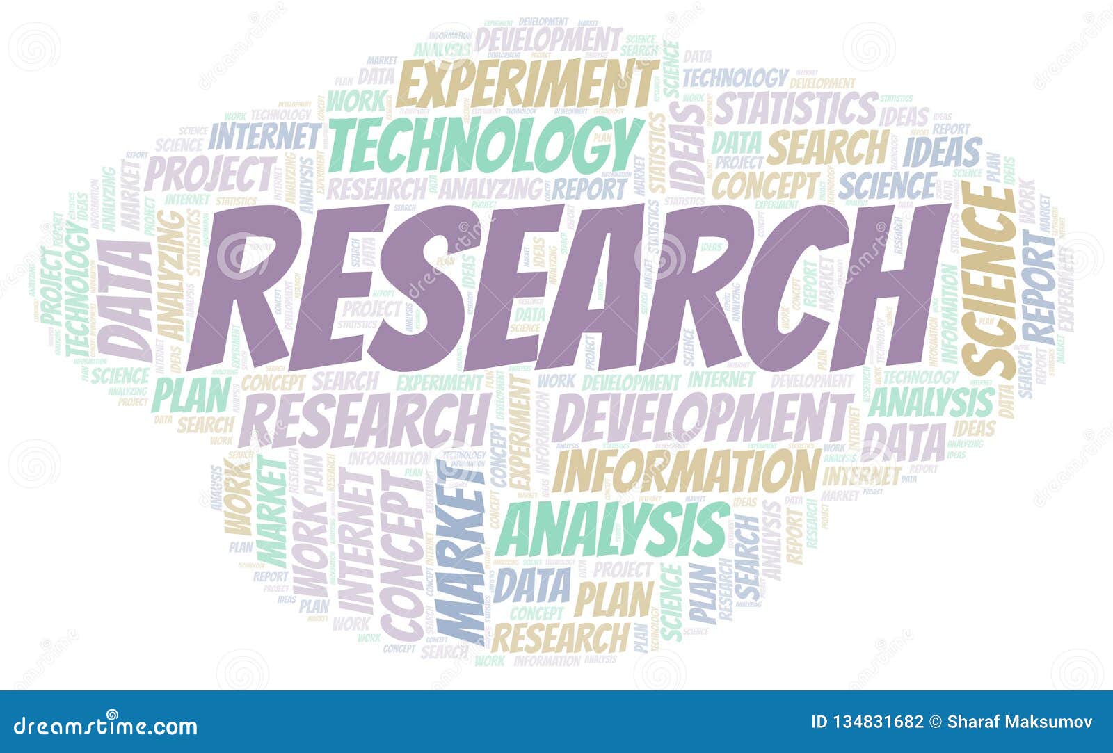 Research word cloud stock illustration. Illustration of experiment ...