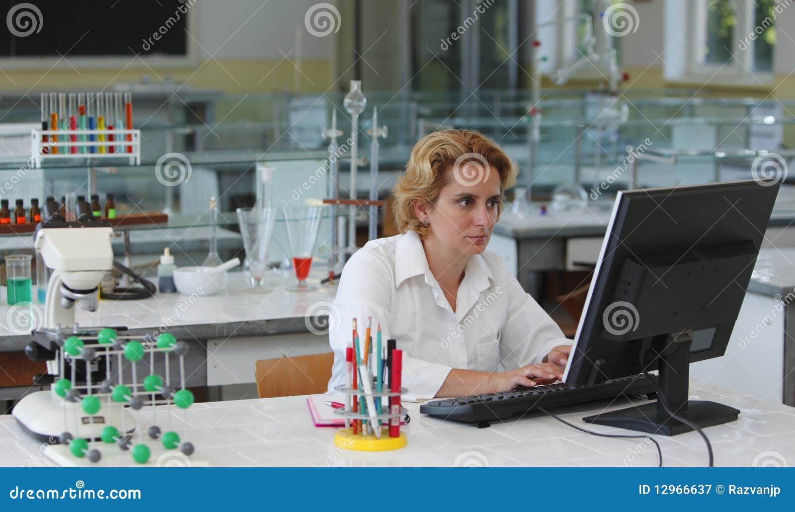 Researcher stock image. Image of monitor, computer, internet - 12966637