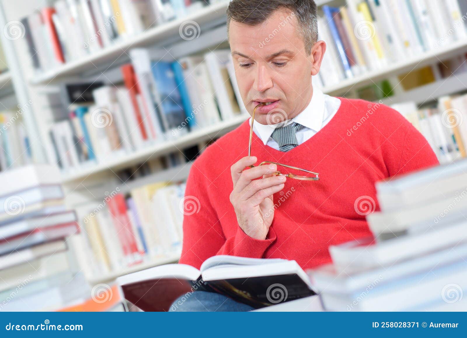 Researcher busy reading stock image. Image of absorption - 258028371