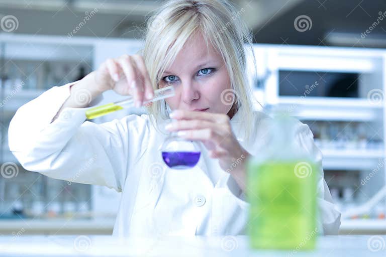 Researcher Carrying Out Experiments in a Lab Stock Photo - Image of ...