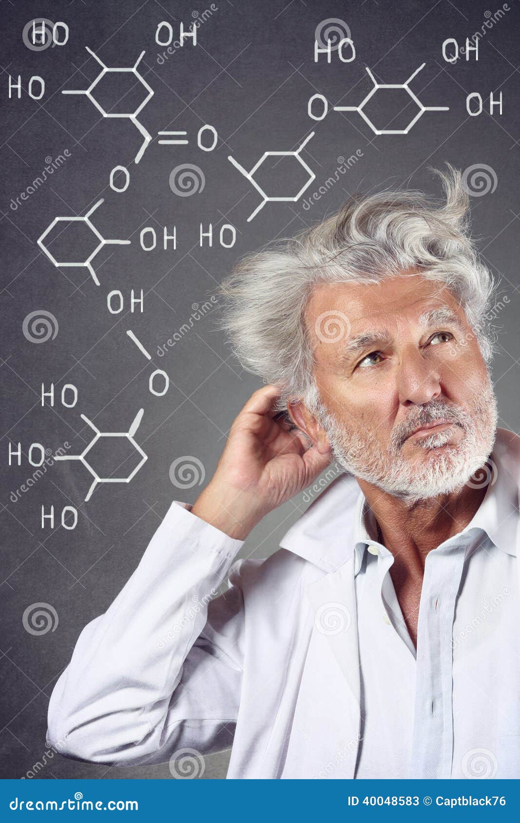 Researcher with Chemistry Formulas Stock Image - Image of solving ...