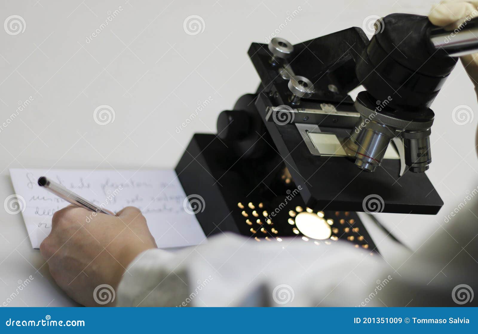 A Researcher Doing a Microscope Analysis. Stock Image - Image of ...