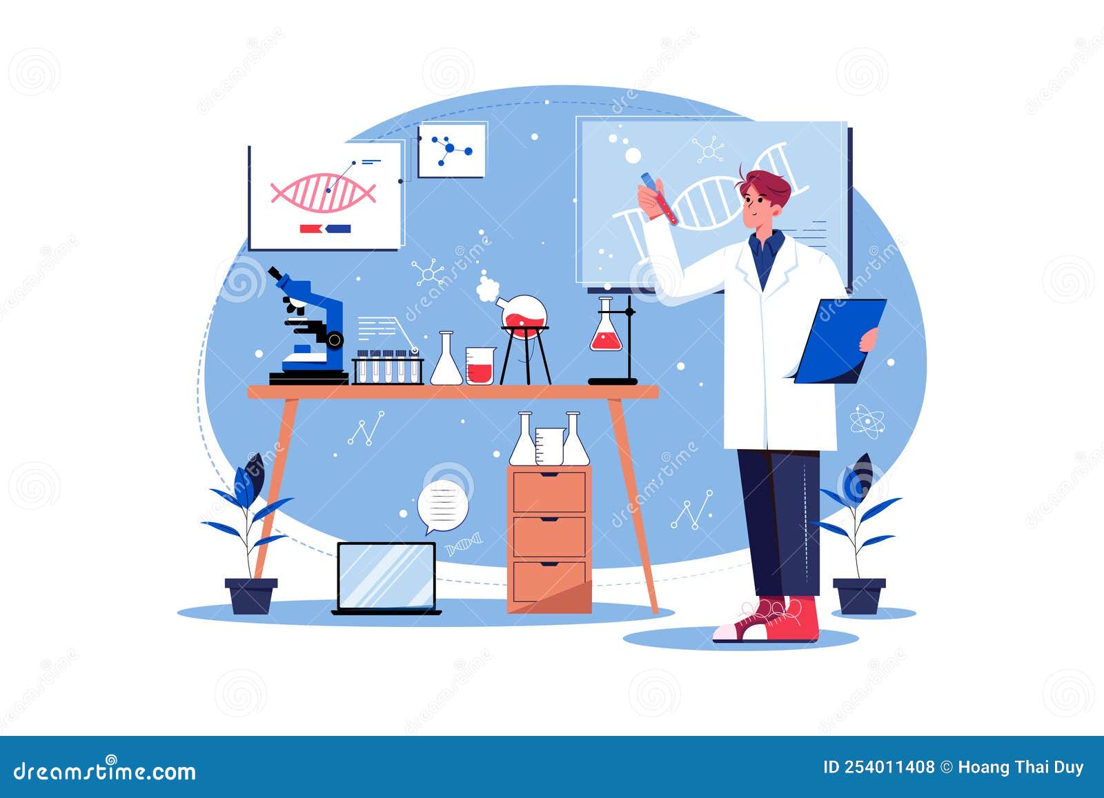 Researcher Illustration Concept on White Background Stock Vector ...