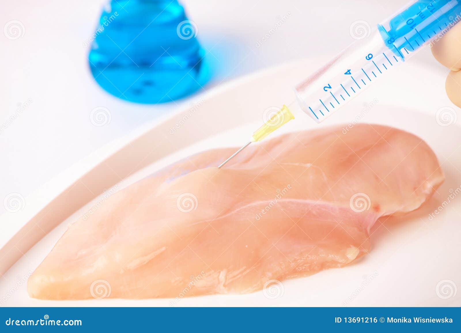 Researcher Injecting GMO Chicken Meat Stock Photo - Image of scientist ...