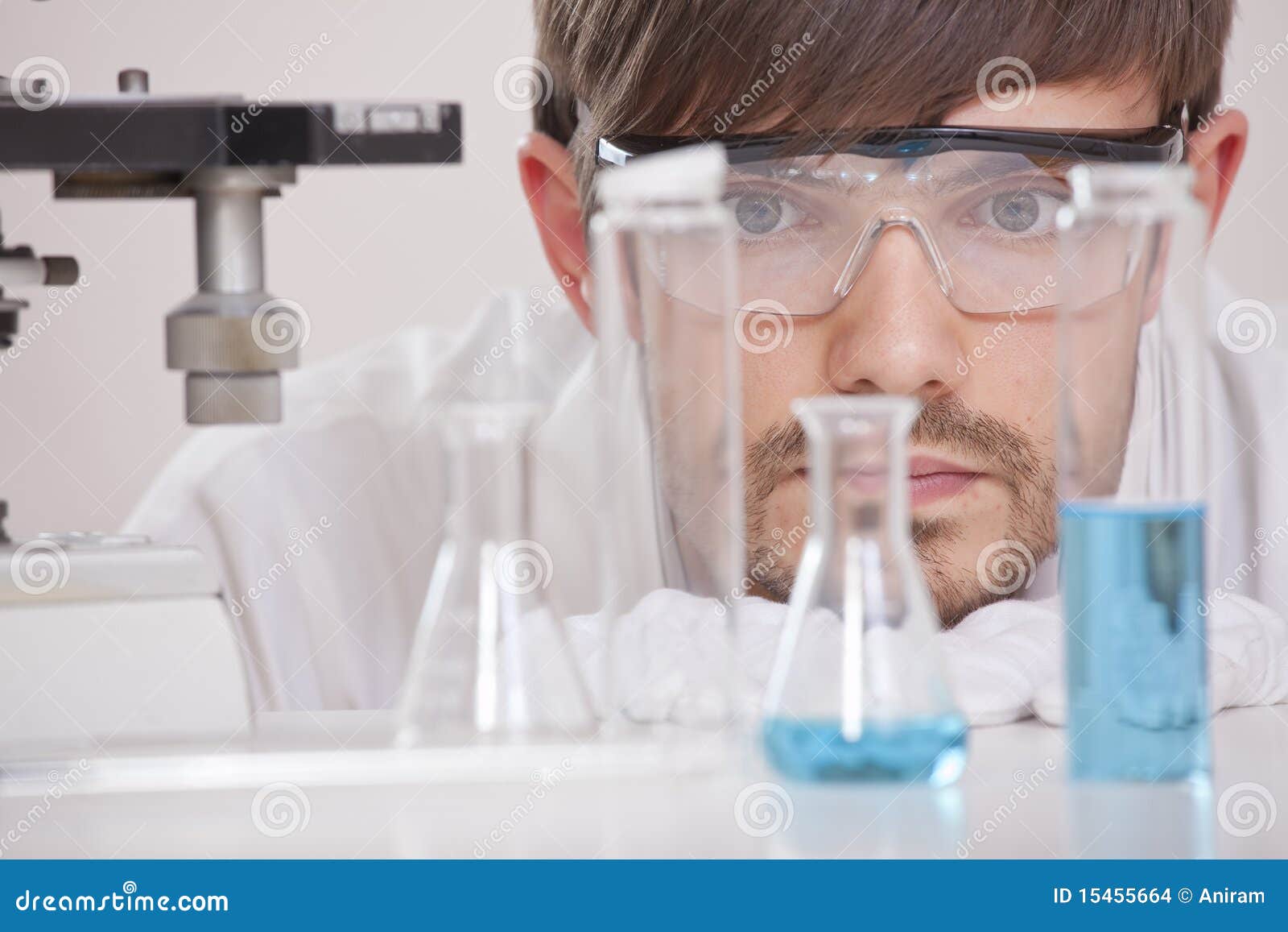 Researcher in Laboratory stock photo. Image of safety - 15455664