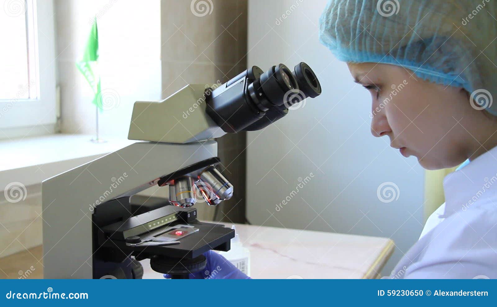 Researcher Look at the Microscope Stock Footage - Video of examining ...