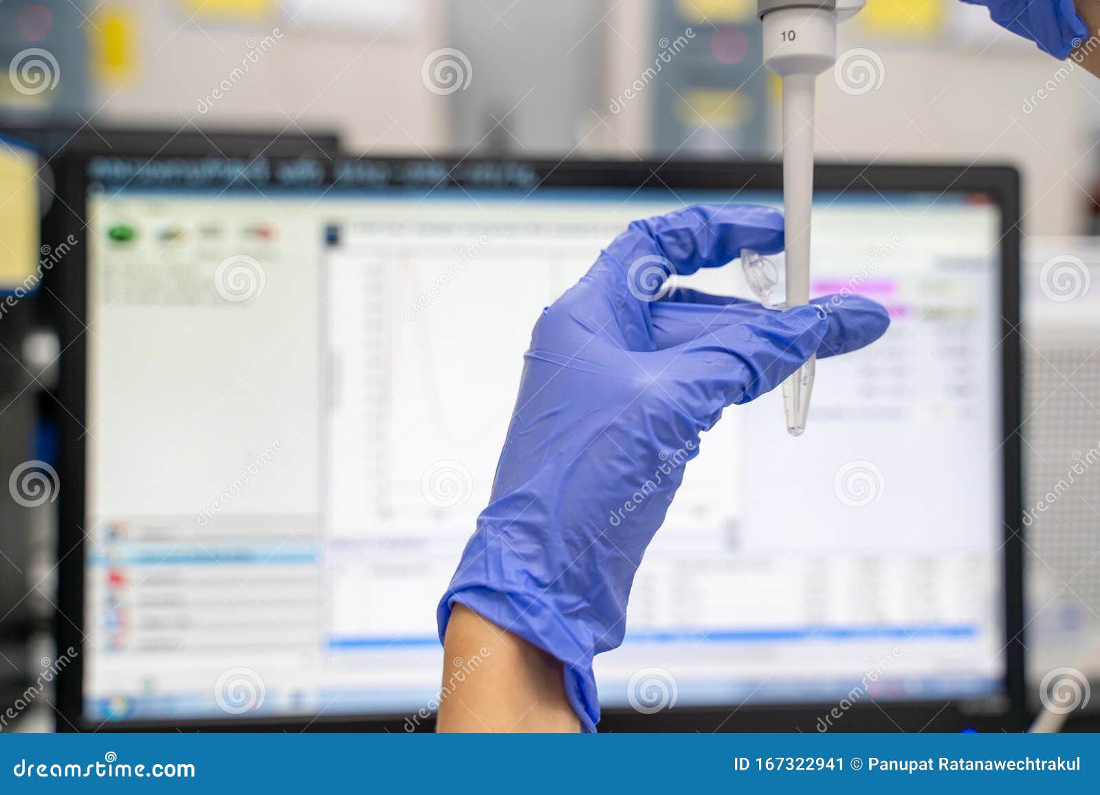 The Researcher Measuring the Sample Was Aspirated Using Vertically ...