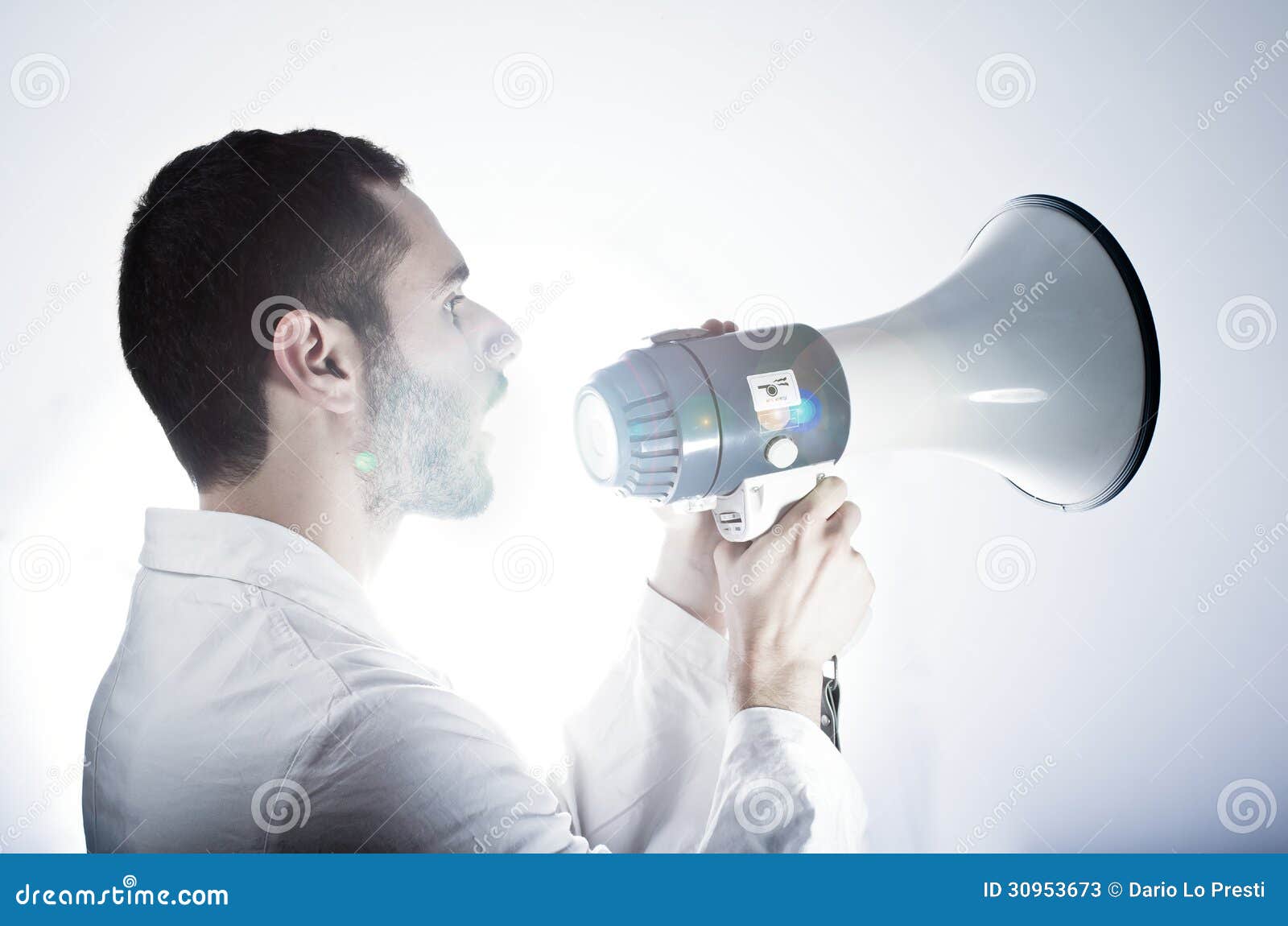 Researcher and megaphone stock image. Image of care, medical - 30953673