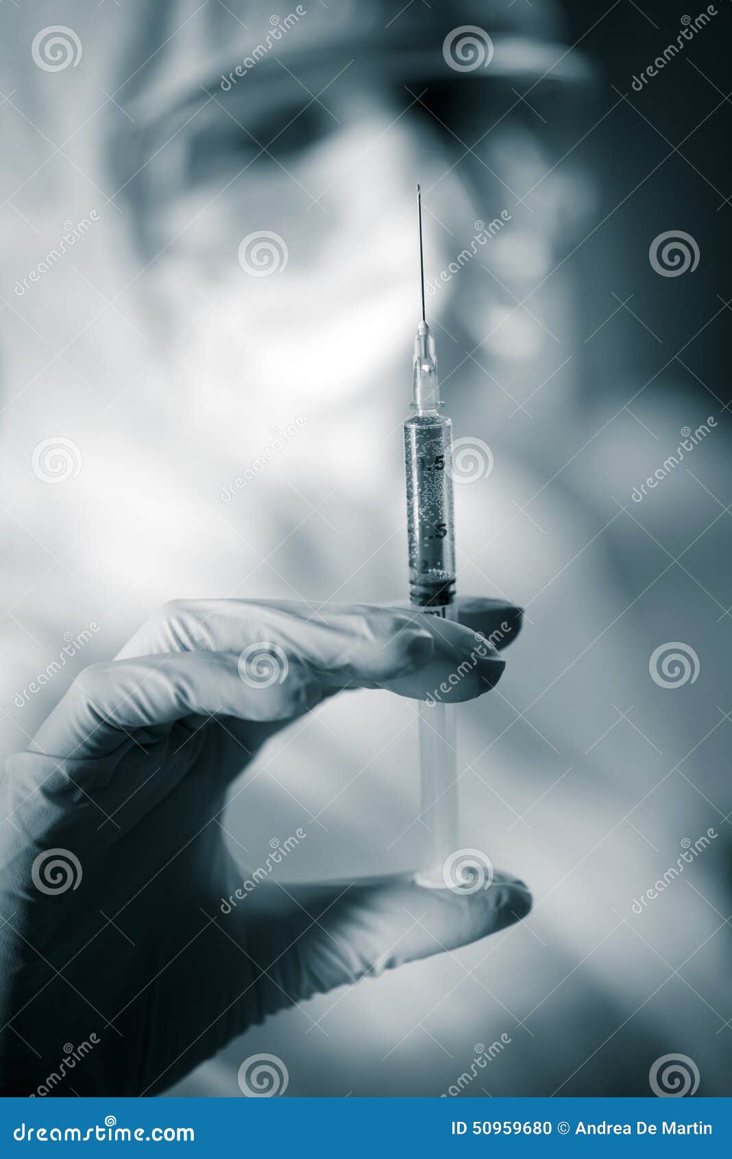 Researcher in Protective Suit Preparing a Syringe Stock Photo - Image ...