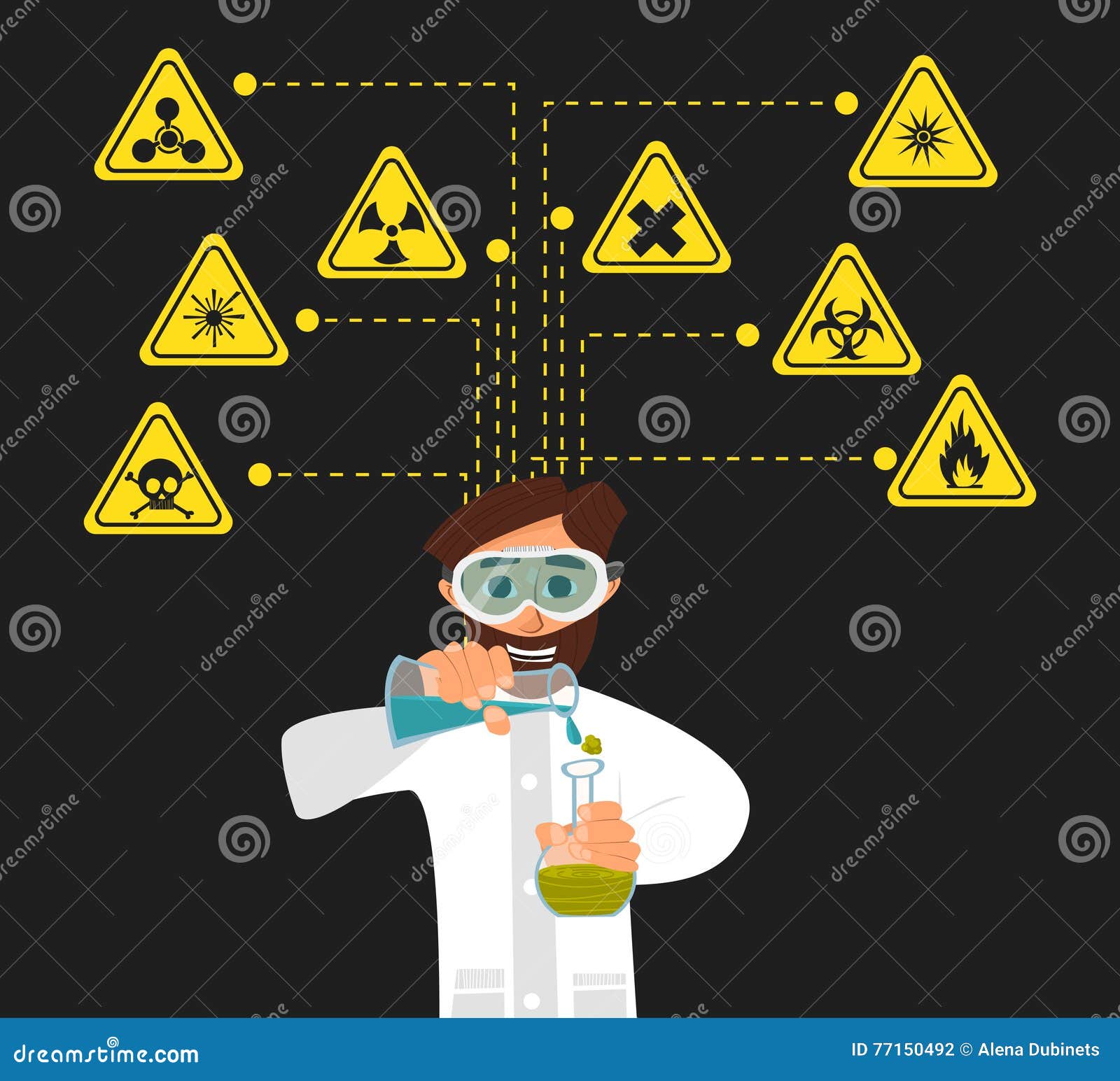 Researcher Of The Research Laboratory With The Reagents In His Hands ...