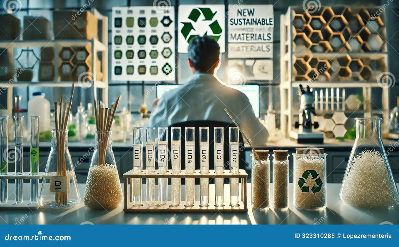 Researcher Developing Sustainable Materials in High-Tech Lab with ...