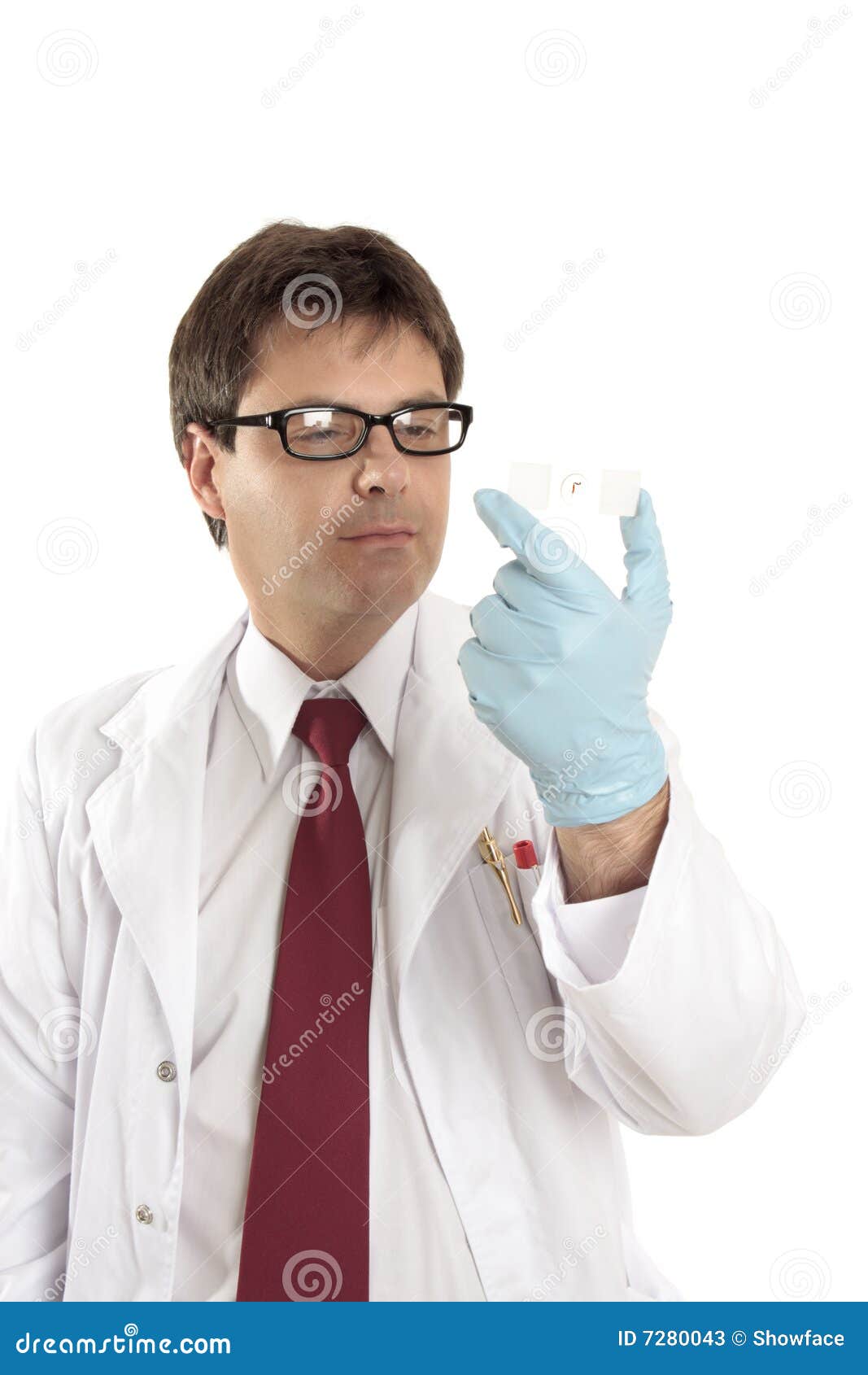 Researcher Studying a Microscope Slide Stock Image - Image of chemist ...