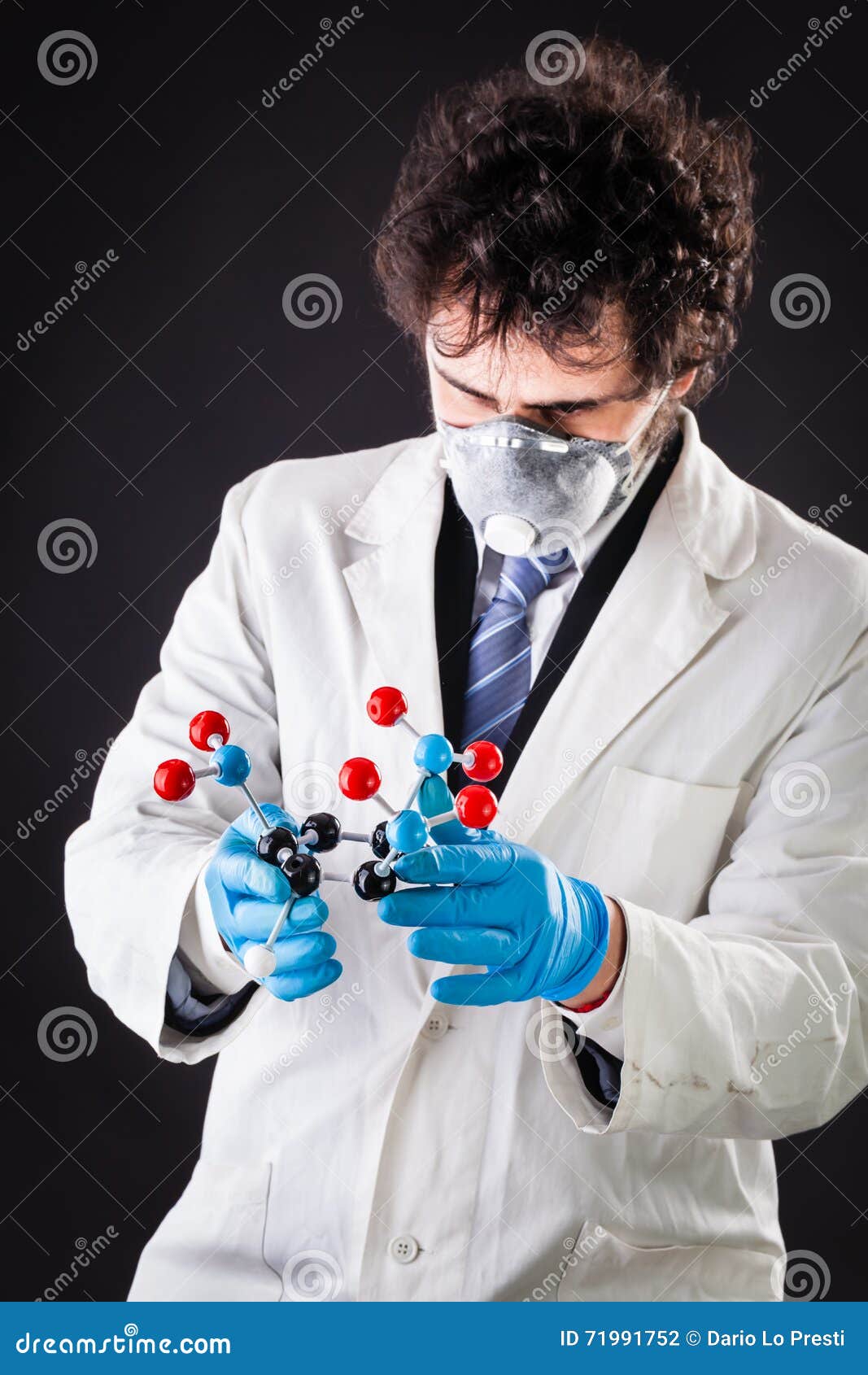 Researcher with a Tnt Molecule Stock Photo - Image of explosive, mask ...
