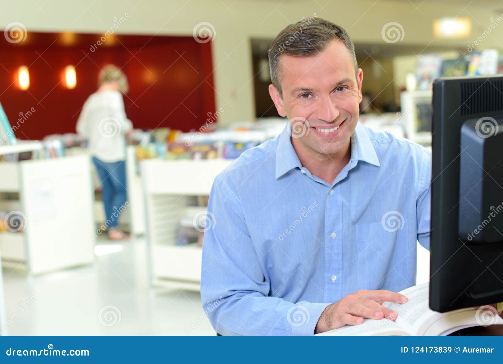 Researcher Using a Computer Stock Image - Image of organization ...