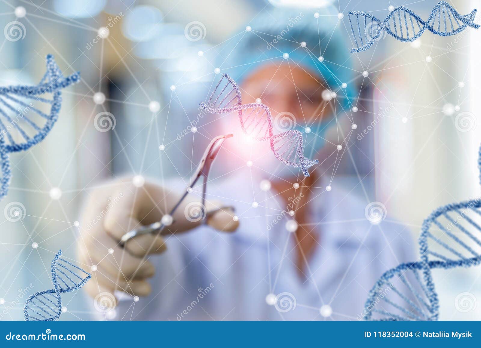 Researcher Working with DNA . Stock Photo - Image of biology, cloning ...