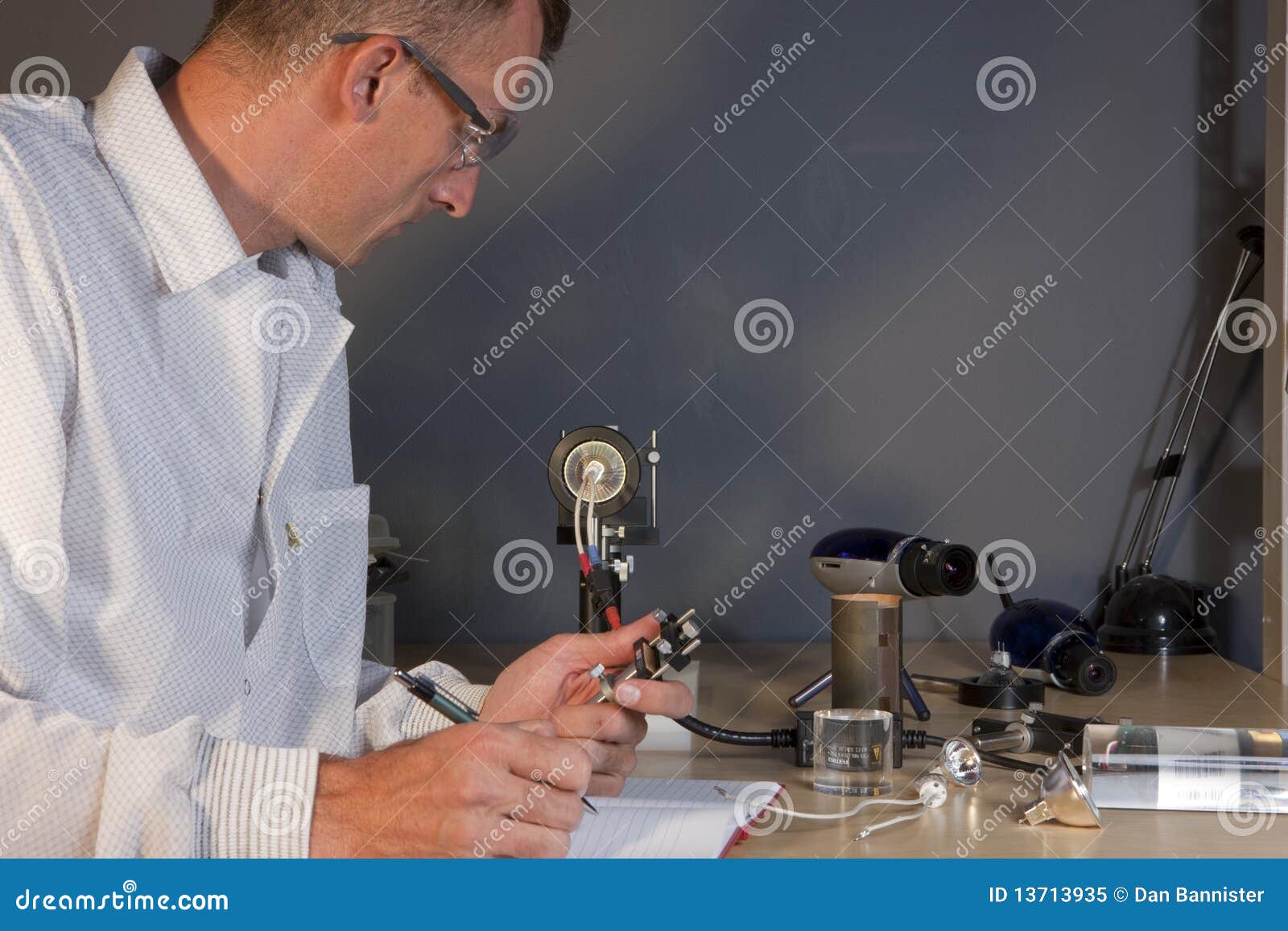 Researcher Writing in Notebook Stock Image - Image of profile, adult ...