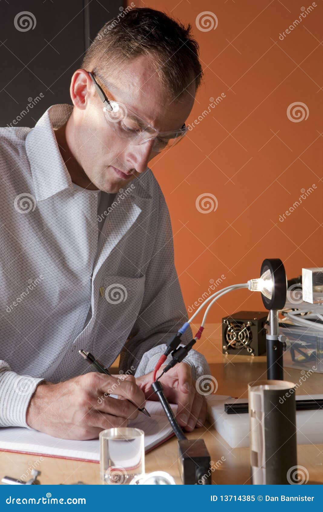 Researcher Writing in Notebook Stock Image - Image of scientist ...