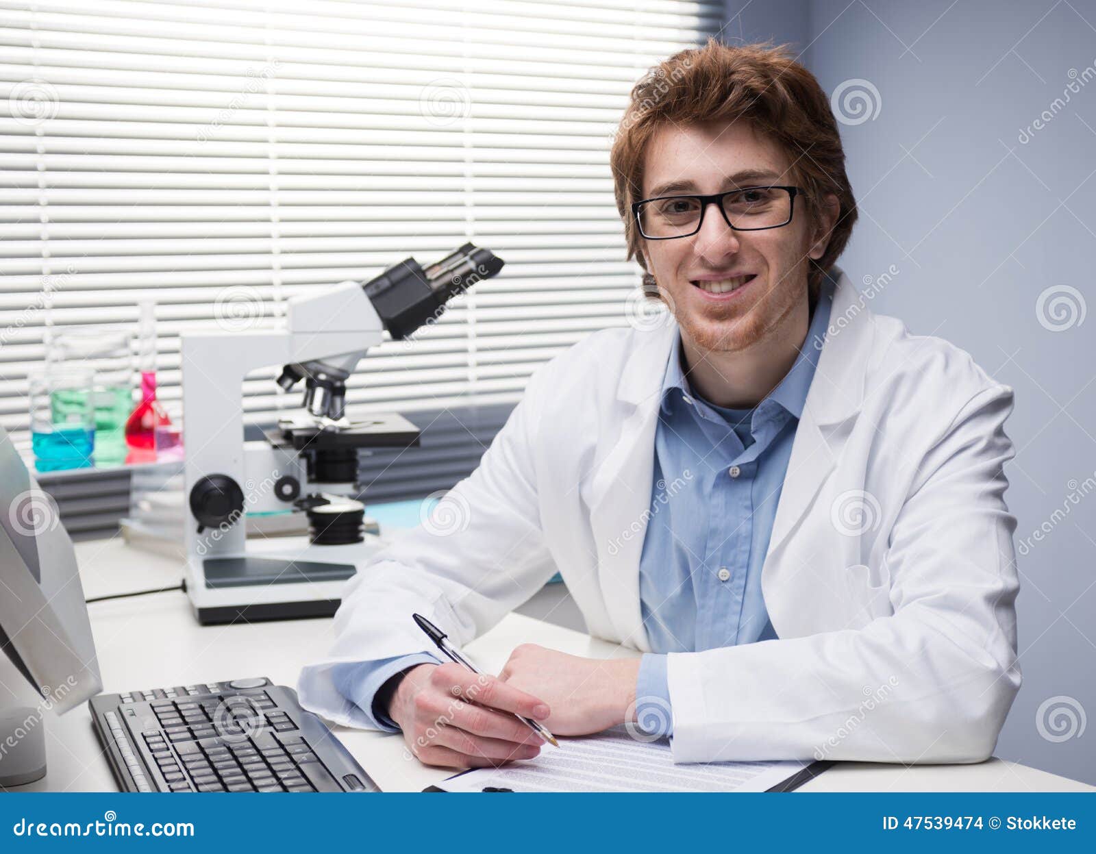 Researcher writing notes stock photo. Image of expressing - 47539474