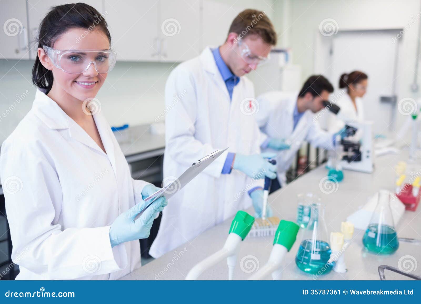 Researchers Carrying Out Experiments in the Lab Stock Image - Image of ...