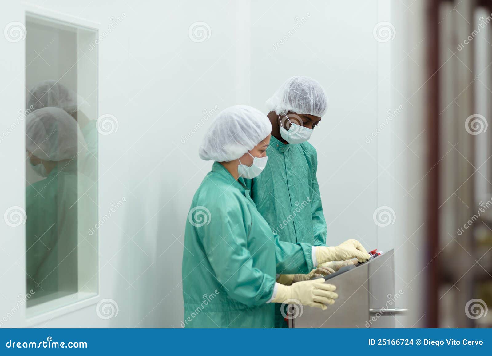 Researchers Checking Equipment in Biotech Industry Stock Photo - Image ...