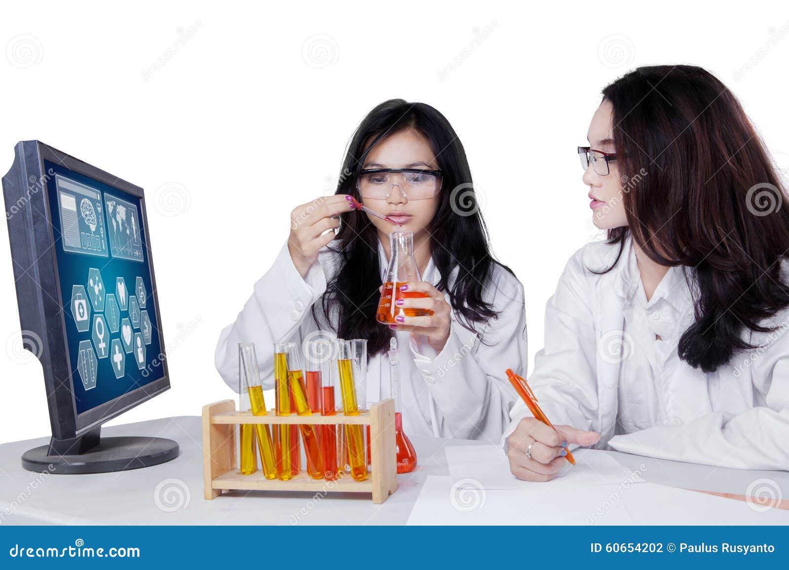 Researchers Doing Biotechnology Experiment Stock Photo - Image of ...