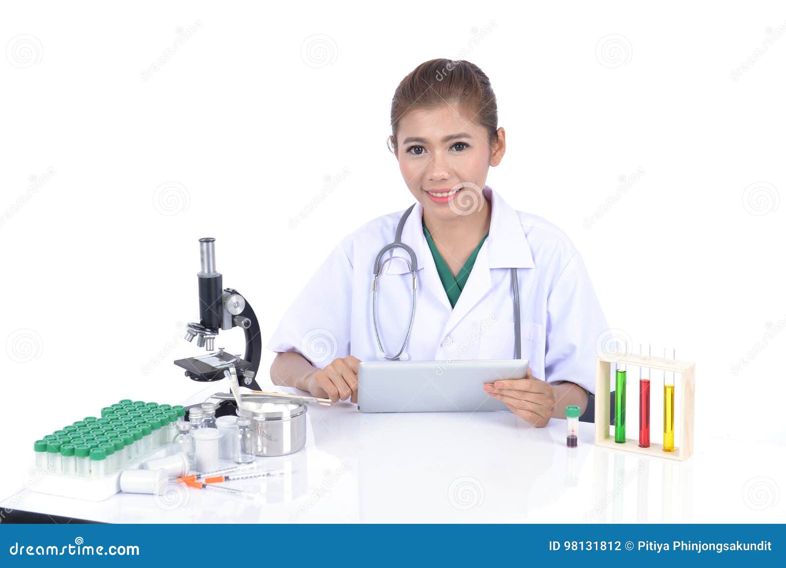 Researchers are Examining the Trial and Evaluation Stock Photo - Image ...