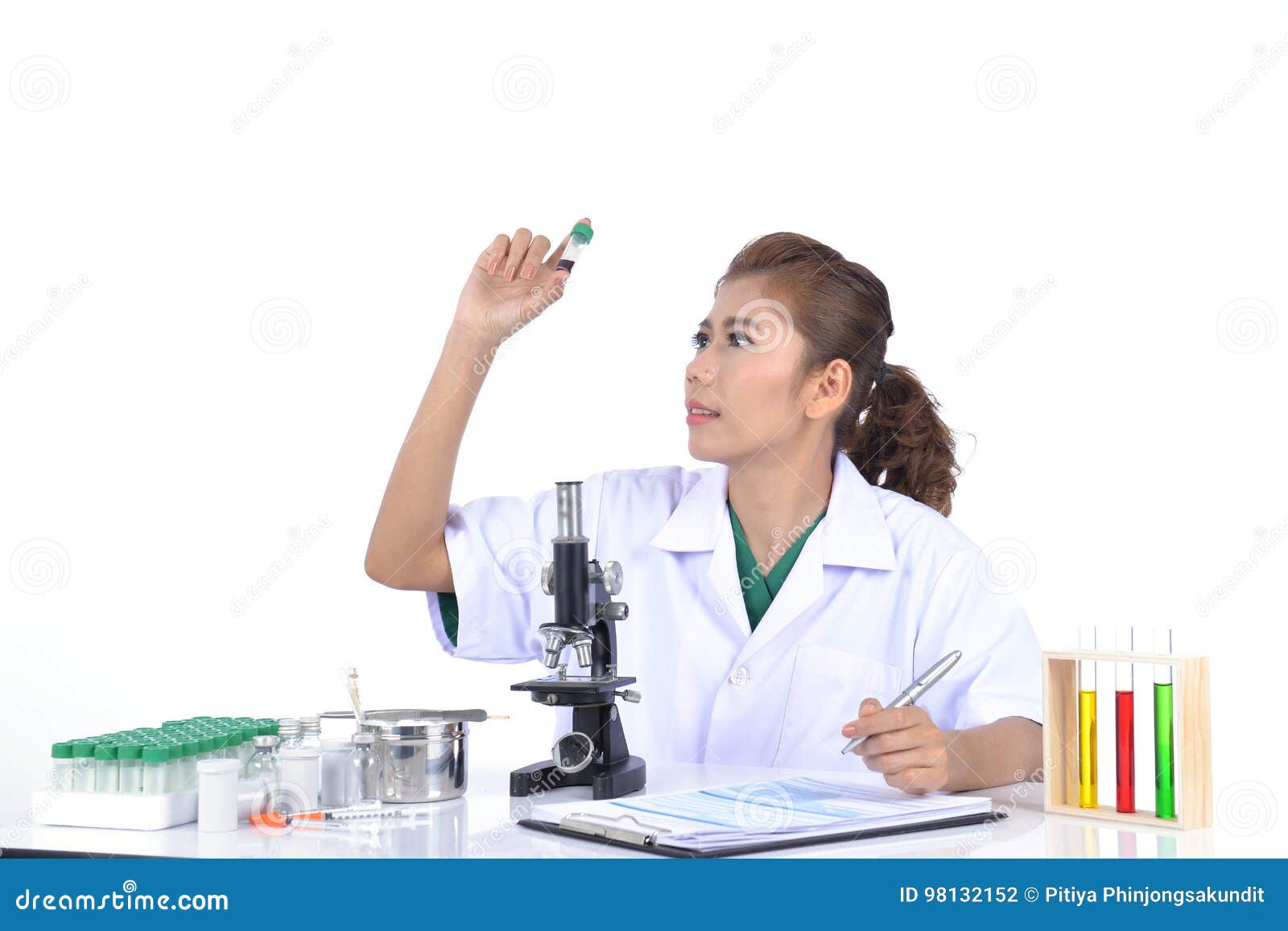 Researchers are Examining the Trial and Evaluation Stock Photo - Image ...
