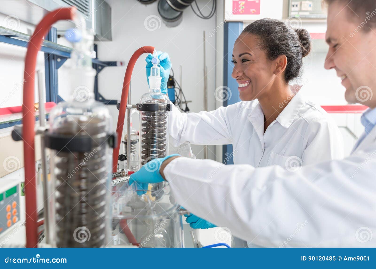 Researchers Preparing Test in Scientific Laboratory Stock Image - Image ...